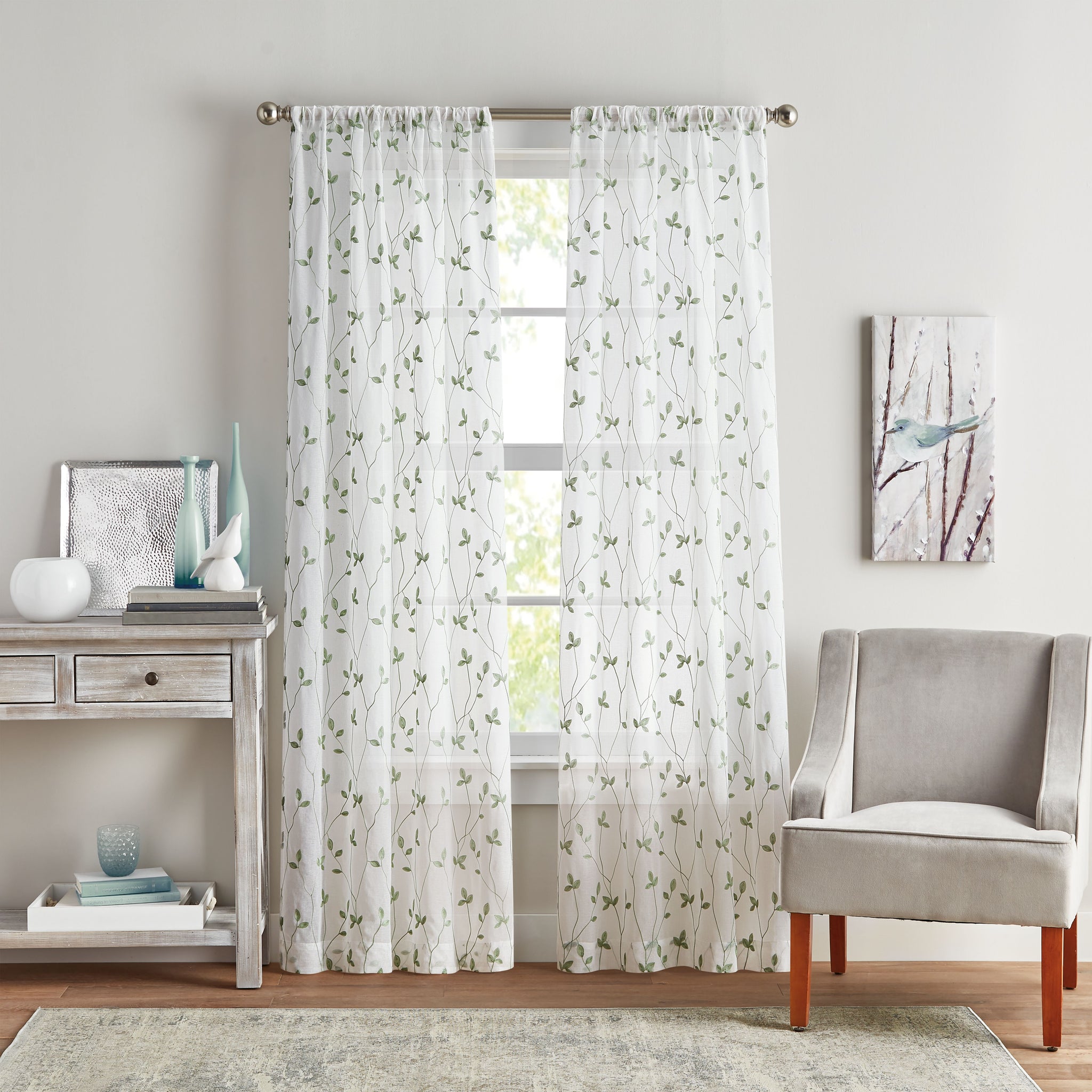 Curtainworks Botanical Embroidery Curtain Panel Pair – decoratd